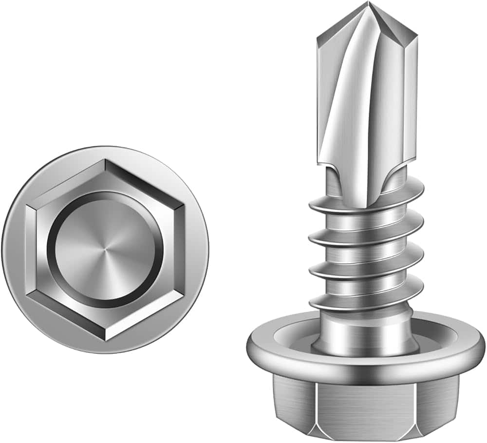 6DH8X1/2R50 - SCREWS (QTY - 500, DRILL POINT, #8, 1/2″ LONG, 1/4″ HEX ...